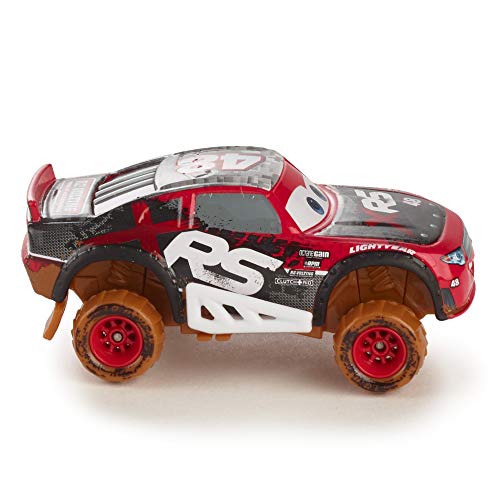 Mattel Disney Cars Toys XRS Mud Racing Racing T. G. Castlenut Vehicle 155 Scale Die-Casts, Real Suspensions, Off-Road, Dirt-Splashed Design, All-Terrain Wheels, Ages 3 and up​