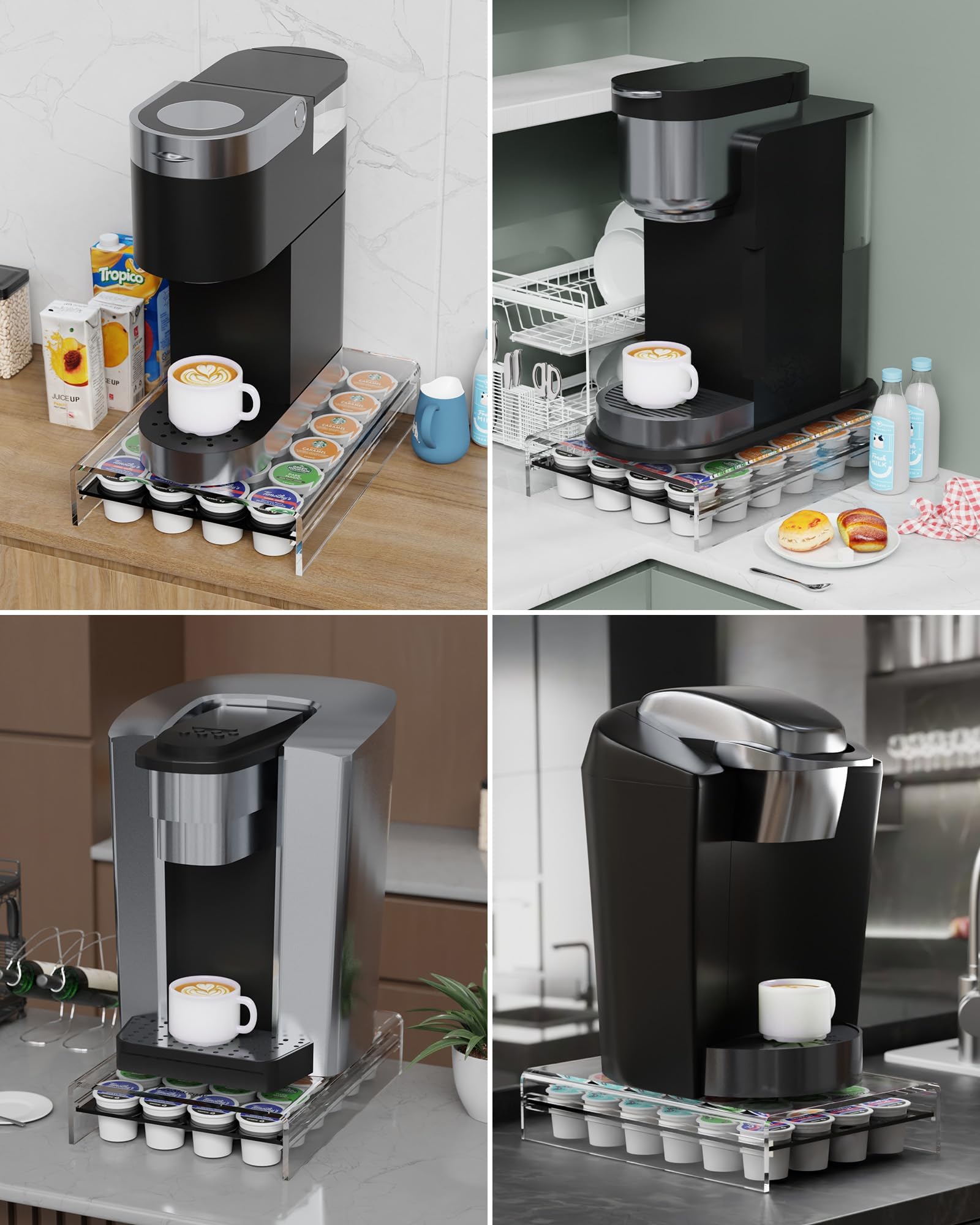 K Cup Holder - Coffee Pod Holder Storage Drawer for Coffee Capsule, Stand for Coffee Maker, Coffee Bar, Kitchen Organizer