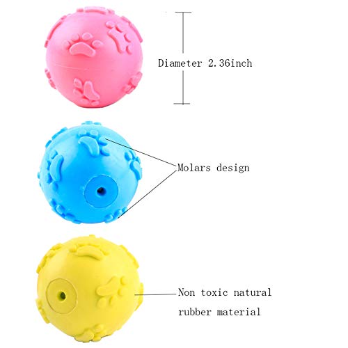 Nlmskzzy Dog Squeaky Balls ,Dog Balls for Small Medium Large Dogs Squeaky Toy Balls 3 Pcs