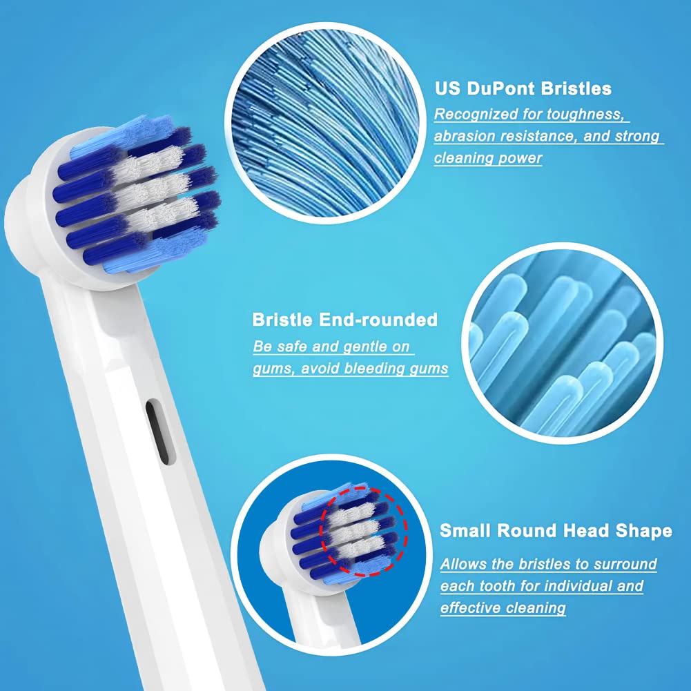 Electric Toothbrush Replacement Heads 8 Pack Compatible with Oral B Braun Electric Toothbrush Replacement Heads Adult Precision Types Clean Electric Toothbrush Head