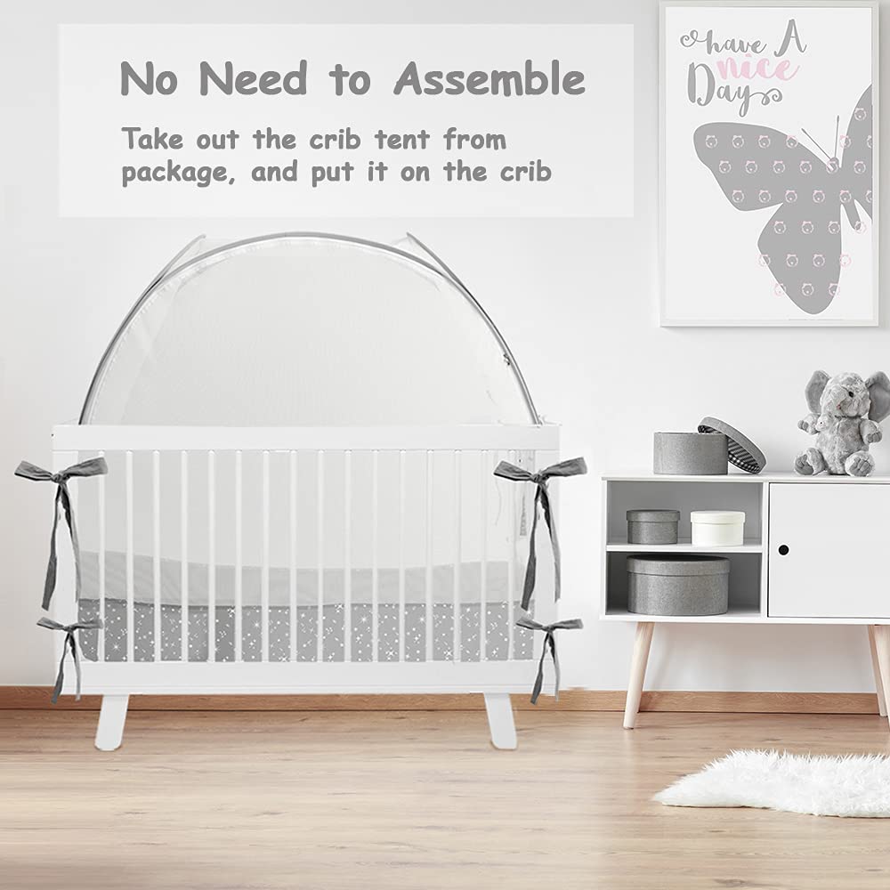 De-Lovely Crib Pop Up Tent, Crib Tent, Baby Mesh Cover Net, Crib Tent to Keep Baby from Climbing out