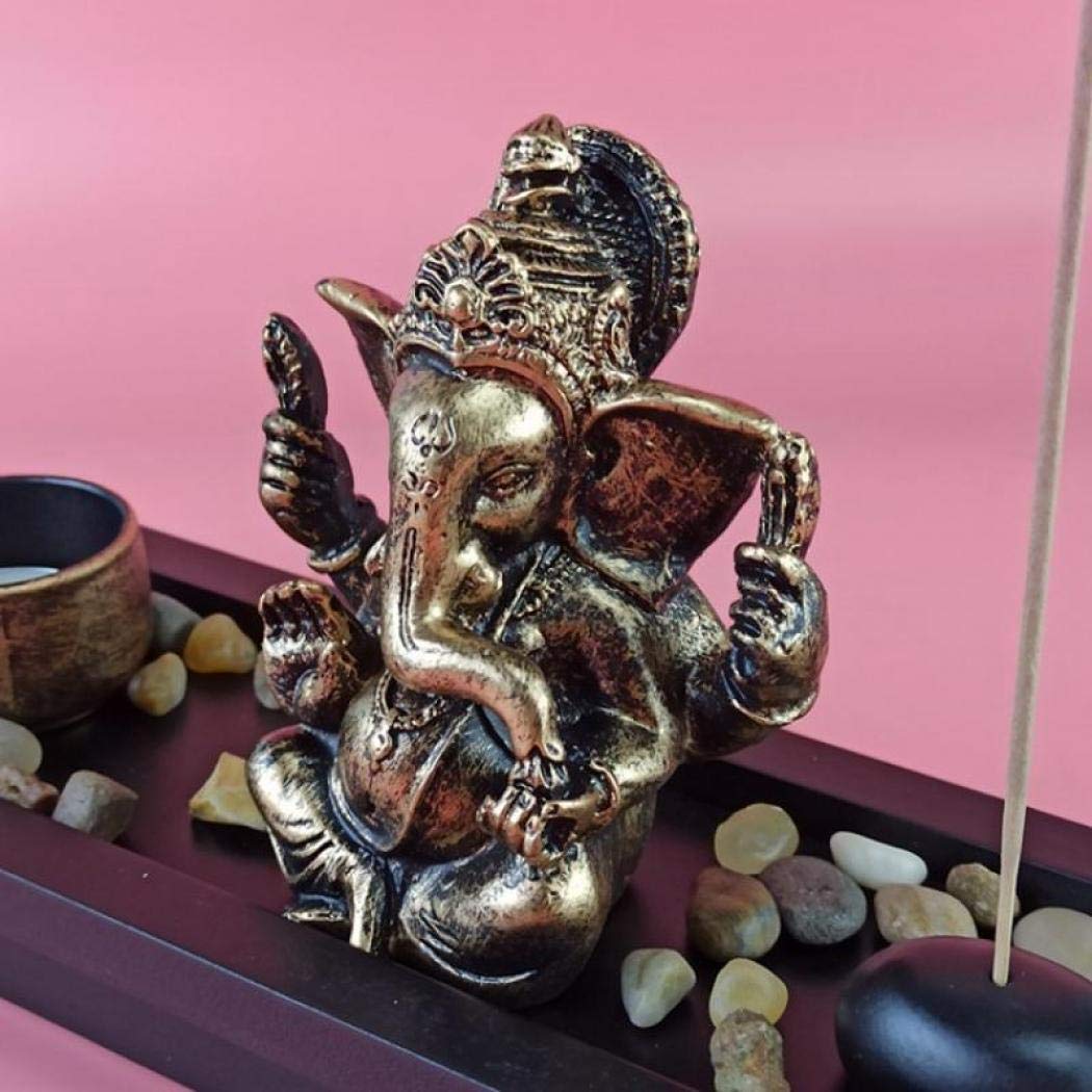 YYW Tabletop Buddha Zen Garden Incense Holder Ornament Incense Burner Sticks Incense Holder for Decor Meditation Relax (Elephant)