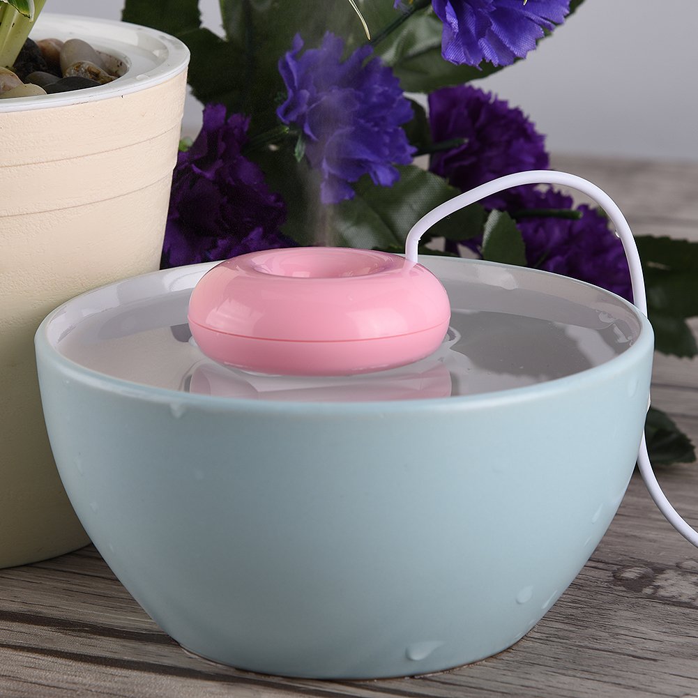 USB Donuts Humidifier Mini Cute Mist Humidifier Floating Water Air Fresher Aroma Diffuser for Home SPA Car Travel Use