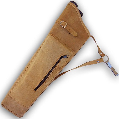 Carol 2 Arrow Tubes Traditional Archery Leather Side/Hip Quiver AQ158S Brown L/H