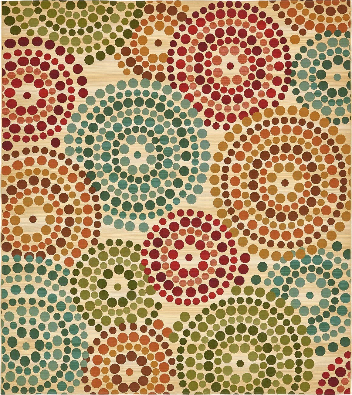 Unique Loom Outdoor Modern Collection Area Rug - Spark (10' x 12' 2" Rectangle, Beige/ Burgundy)