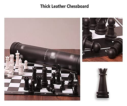 Wnota Chess Set Portable Chess Checkers Set,Folding Roll Up Chess Game for Outdoor Activities Chess Sets Chess Board Games