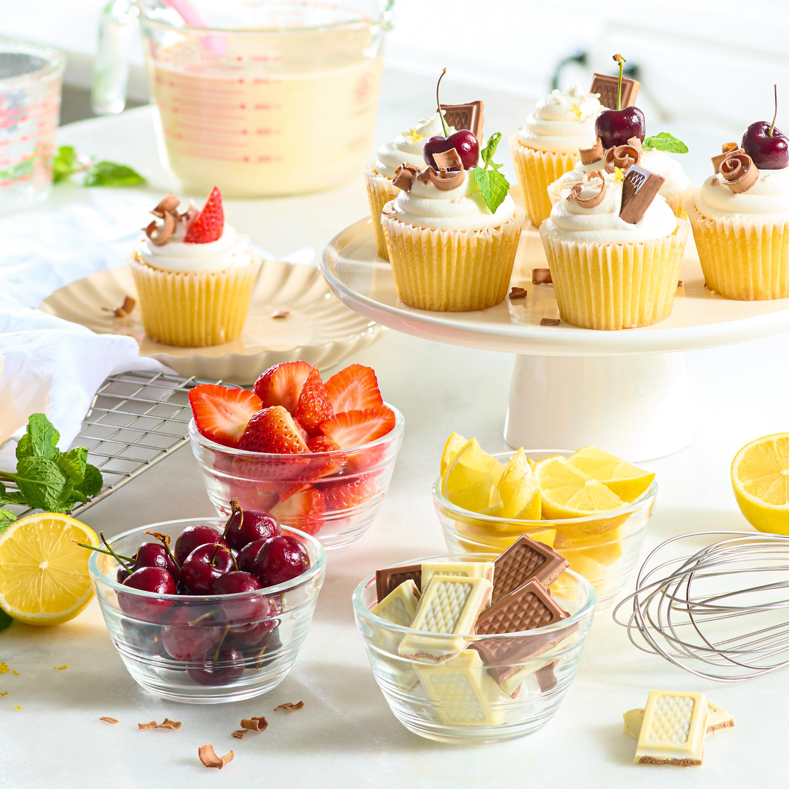 Durable 10-Piece Stackable Glass Bowl Set, Tempered Glass Prep Bowls, All Purpose Round Kitchen Serving Bowls, Salads, Cereal, Soup, Ice Cream, Pasta, Fruits, Everyday Bowls