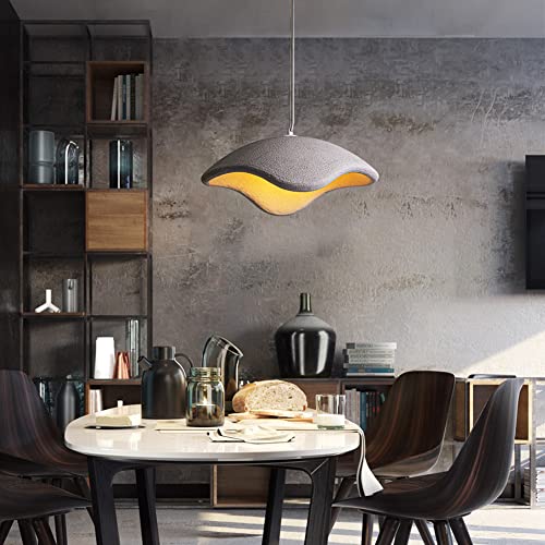 JUTHTBO 11.8in Pendant Light Fixtures,Modern Japanese Lamp for Room Lighting in Resin Materials,Concrete Pendant Light,Wabi-sabi Pendant Lights,lamparas colgantes for Dining Room