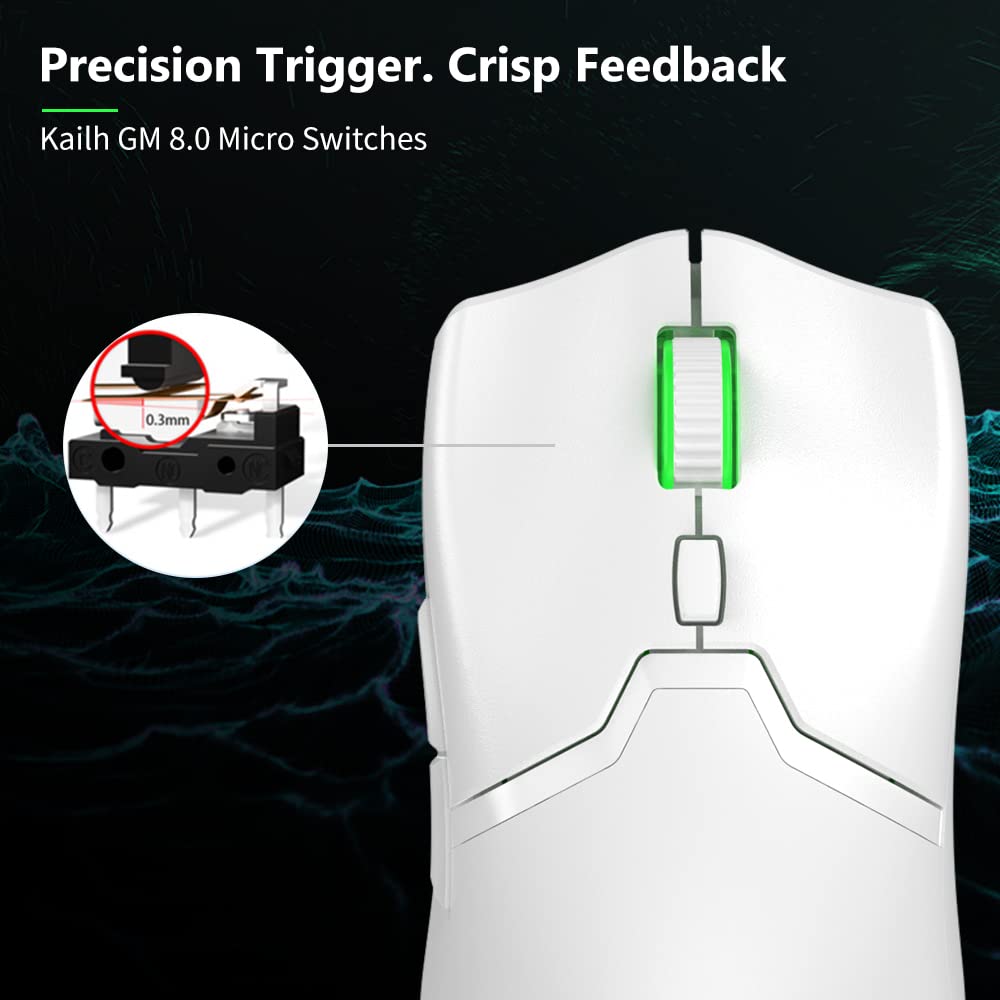 DeLUX 80G Wired Ergonomic Gaming Mouse - PMW3389 Sensor, 100-16000DPI, Personalized Basics, Paracord Cable, Ormon Switch, 7 Buttons, RGB Optical Mouse (M629BU-Black)