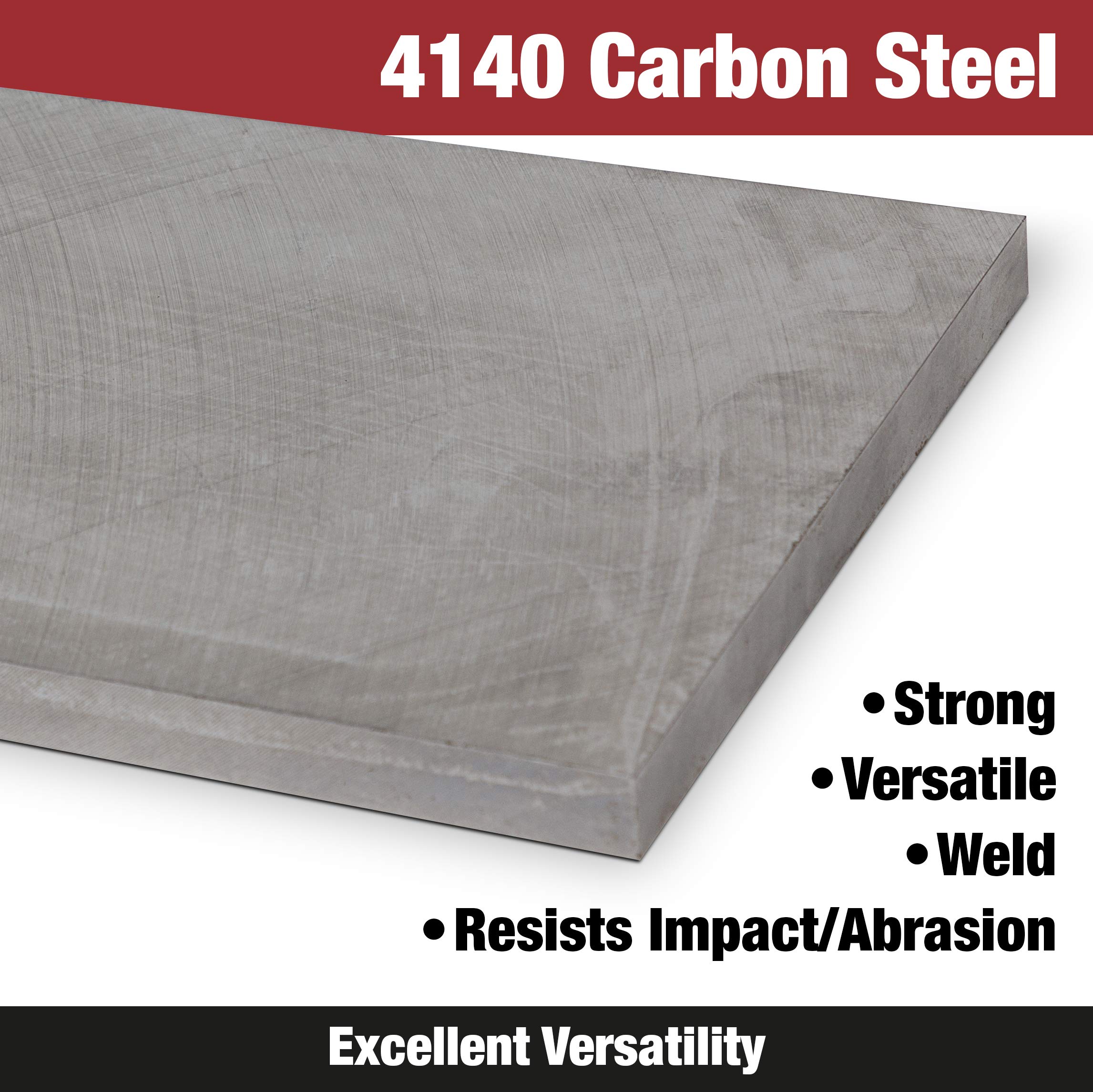 TCI Precision Metals 4140 Carbon Steel Plate Sheet, 6-Side Precision Sized, Ground and Milled Flat Blanks .500” Thick X 12.000" X 11.750"