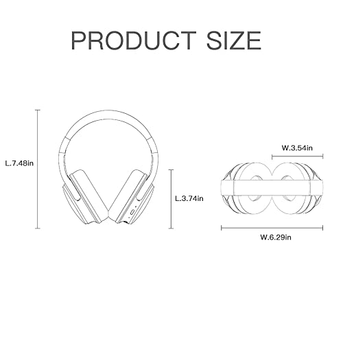 iKF K3-Wireless Bluetooth Headphones Call Noise Canceling Wired Headset Bass Stereo Sound 50 Hours Dual Device Connection for Smartphone Tablet Computer Games, Music(Pink)