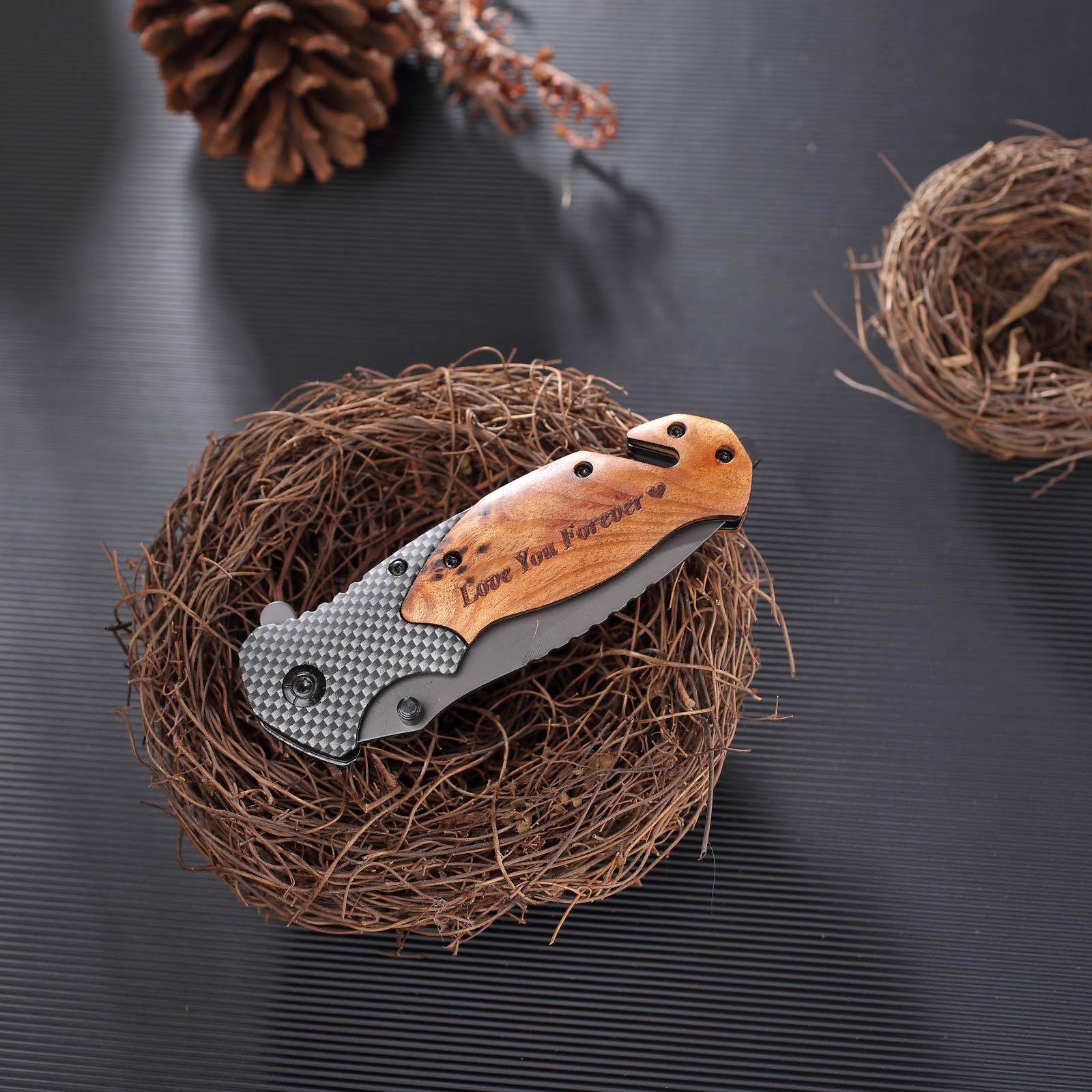 Fodiyaer Gifts For Men - Engraved Pocket Knife With Gift Box - Perfect for Christmas, Fathers Day, Birthday, Anniversary, Graduation.