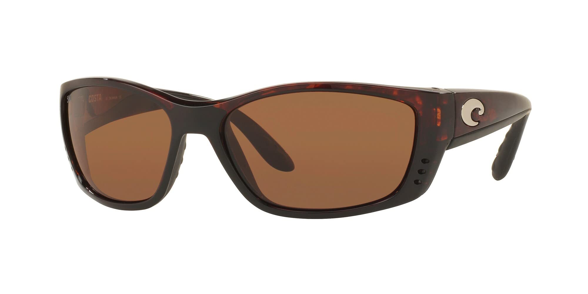 Costa Del Mar Mens Fisch Low Bridge Fit Rectangular Sunglasses, Tortoise/Copper Polarized-580G, 64 mm
