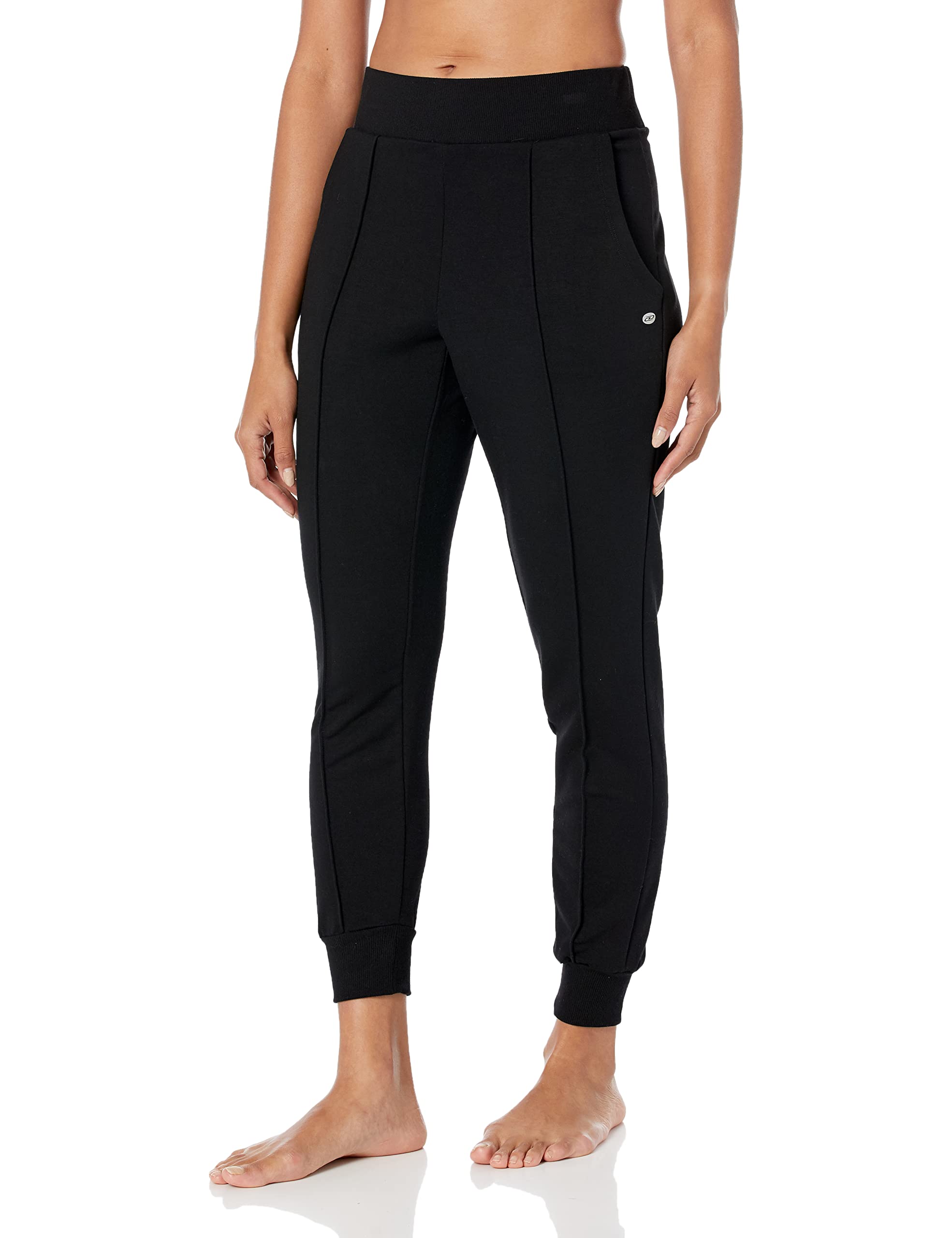 DKNY Women's Sport Soft Yoga Terry Pintuck Sweatpant, Black, Small