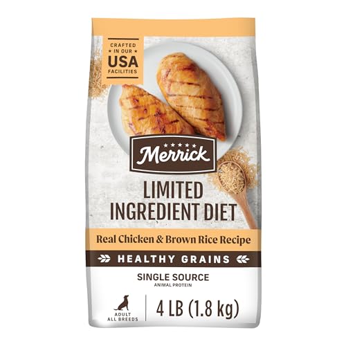 Merrick Limited Ingredient Diet Premium And Natural Kibble With Healthy Grains Chicken And Brown Rice Dog Food - 4.0 lb. Bag