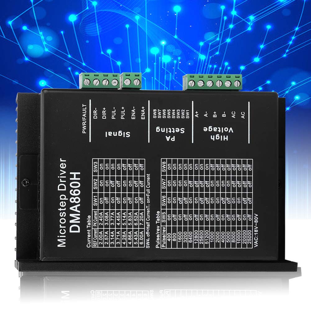 CNC Stepper Motor Driver, 18β80VAC Stepper Motor Driver, Stepper Motor Accessories Good Performance DMA860H for Stepper Motor