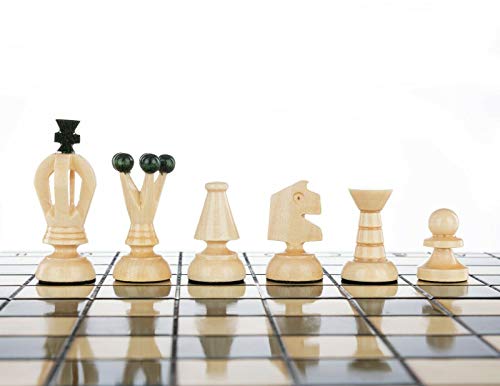 Wooden Chess Set Paris Apple Wooden International Board Vintage Carved Pieces - 14"