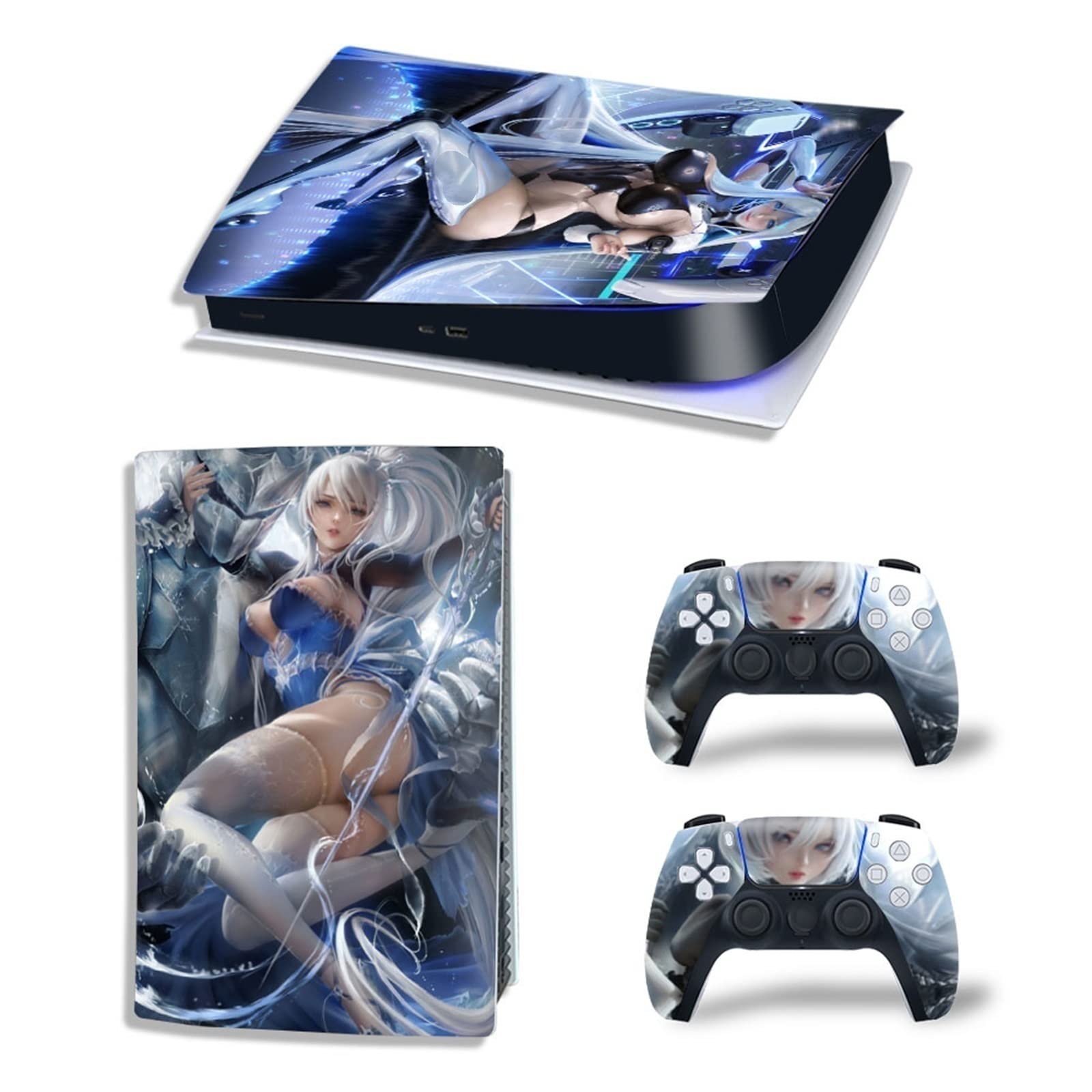 FXCON Anime for PS5 Digital Edition Skin for Console and Controllers Vinyl Sticker Durable, Scratch Resistant, Compatible with for P-S5 27687 Bubble Free