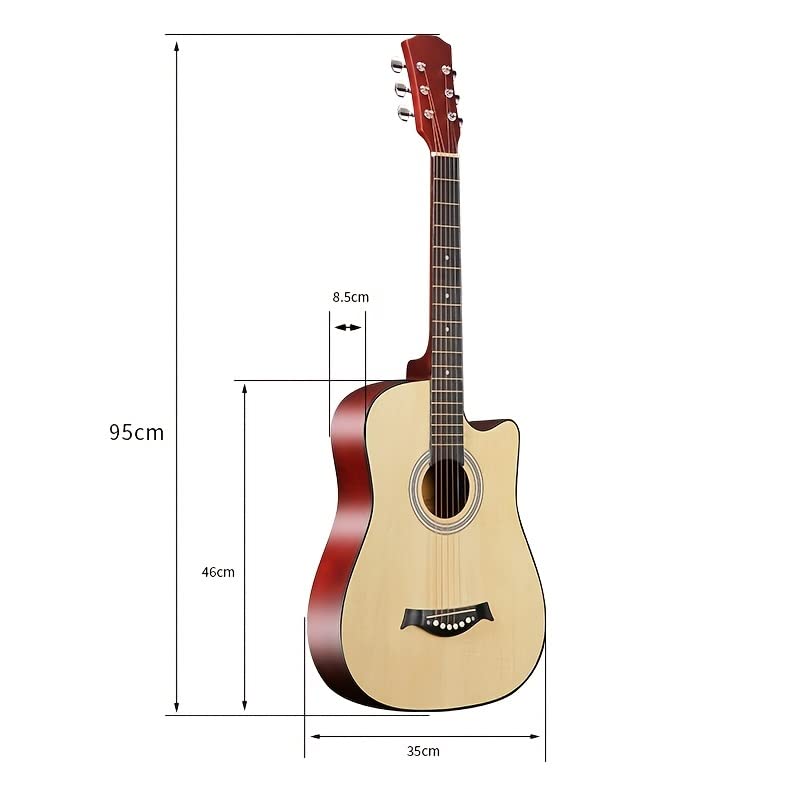 Folk Guitar 38 Inch Basswood Practicing Guitar Boys And Girls Beginners Practice Guitar (Sun)