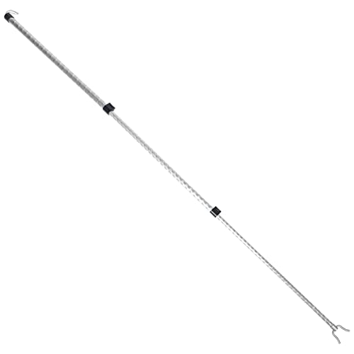 IMIKEYA Retractable Clothesline Prop Telescopic Closet Pole Sticks Outdoor Telescoping Utility Pole Hook Clothes Drying Rod for Drying Dressing Outdoor Coat Hanger Silver