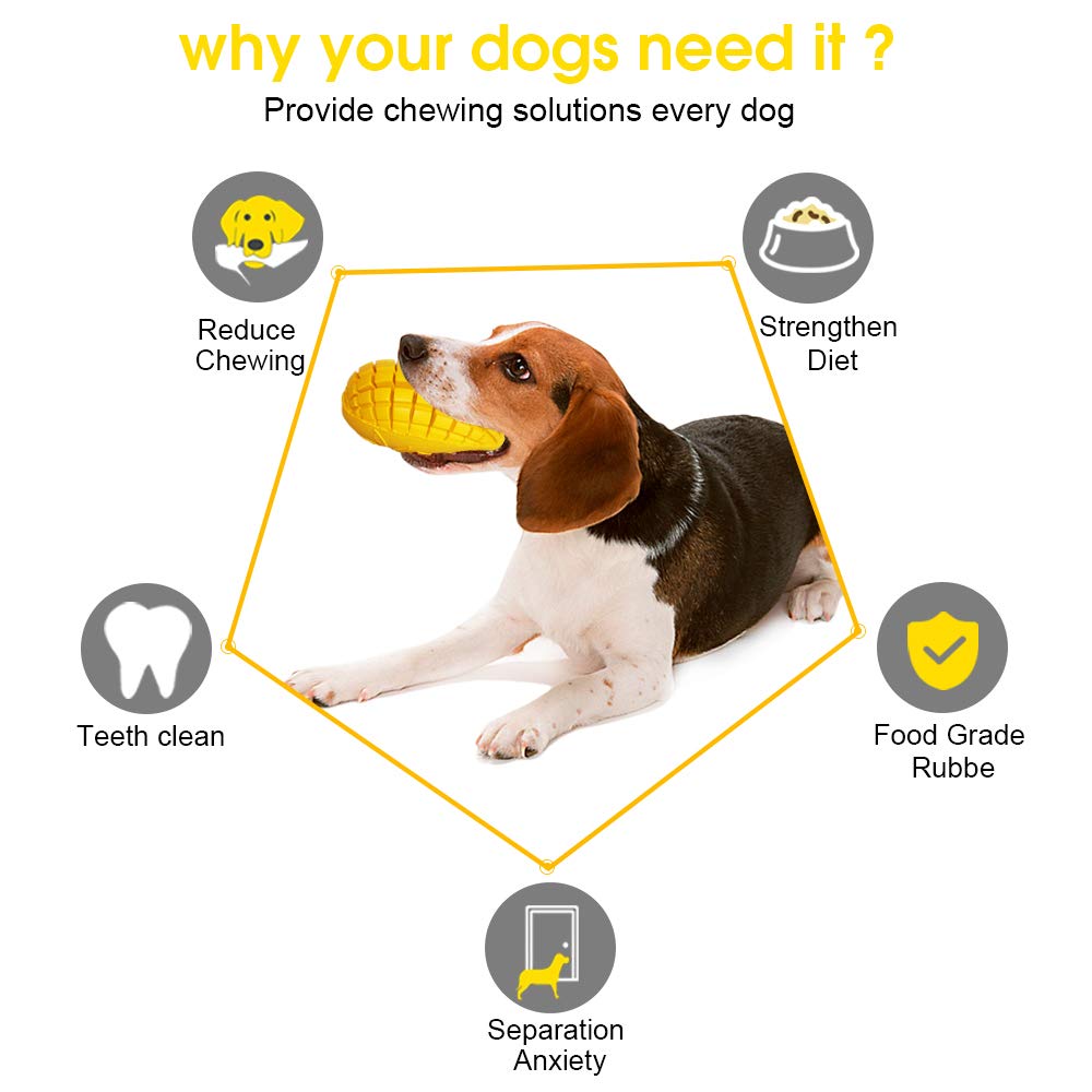 LPHSNR Upgrade Mango Dumbbells Dog Chew Toys for Aggressive Chewers, Indestructible Tough Dog Toys Interactive Durable with Mango Scent, Teething Clean for Large Puppy Medium Dogs Bite Resistant