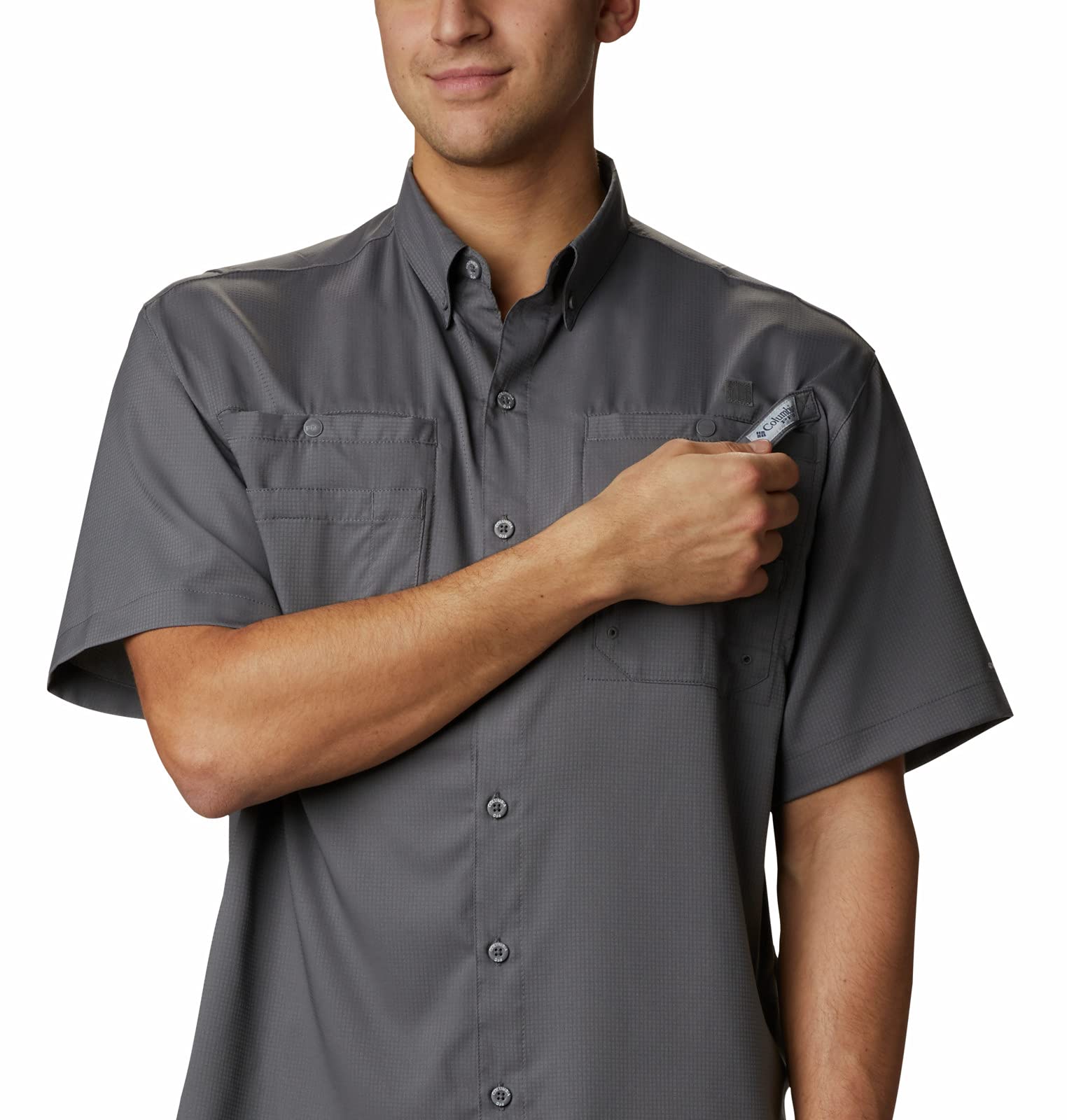 Columbia Men's Standard Tamiami II SS Shirt, City Grey, Large