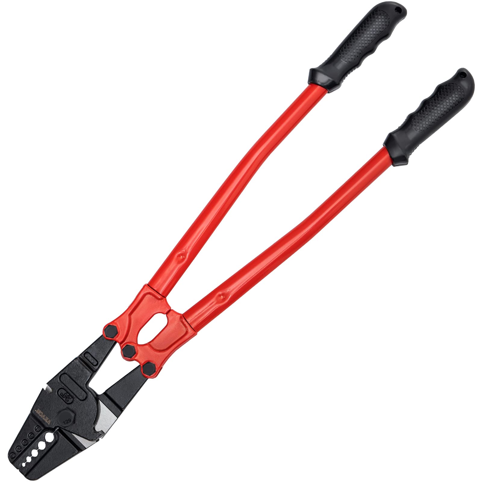 VEVOR Hand Swager Crimper 24 Inch,Swaging Tool 5 Cavity 1/16" 3/32" 1/8" 5/32" 3/16",Hand Cimping Tool for Copper Aluminum Oval Sleeves and Stop Sleeves,Wire Rope Crimping Tool Swage Tool Long Hand