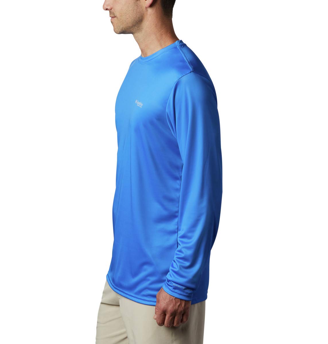 Columbia Men's Terminal Tackle PFG Country Triangle Long Sleeve, Vivid Blue/USA Flag, XX-Large