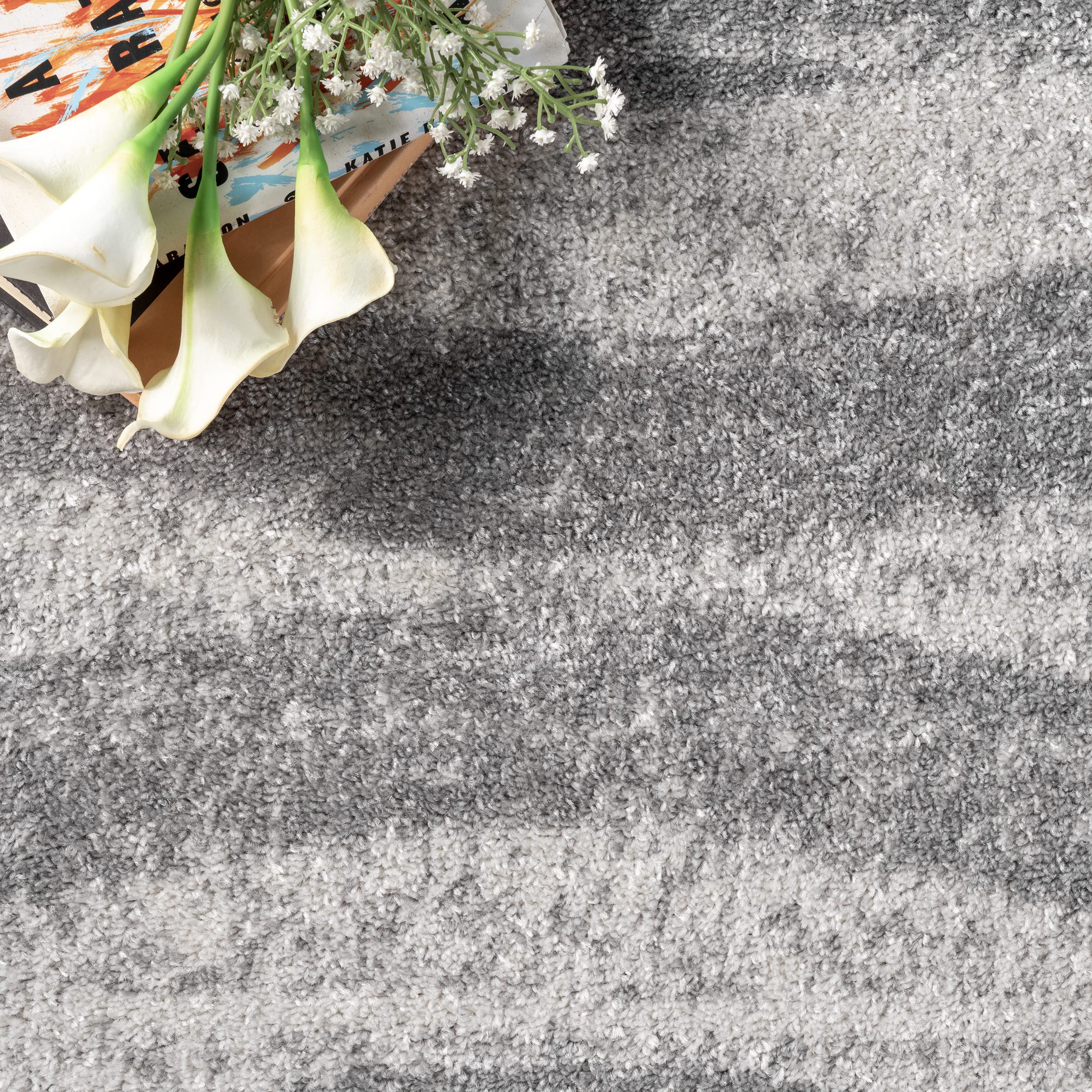 nuLOOM 7' x 9' Performance Indoor Area Rug, Non-Shed, Power Loomed High-Traffic Area Rug for Living Room, Bedroom, Home, Tristan Grey