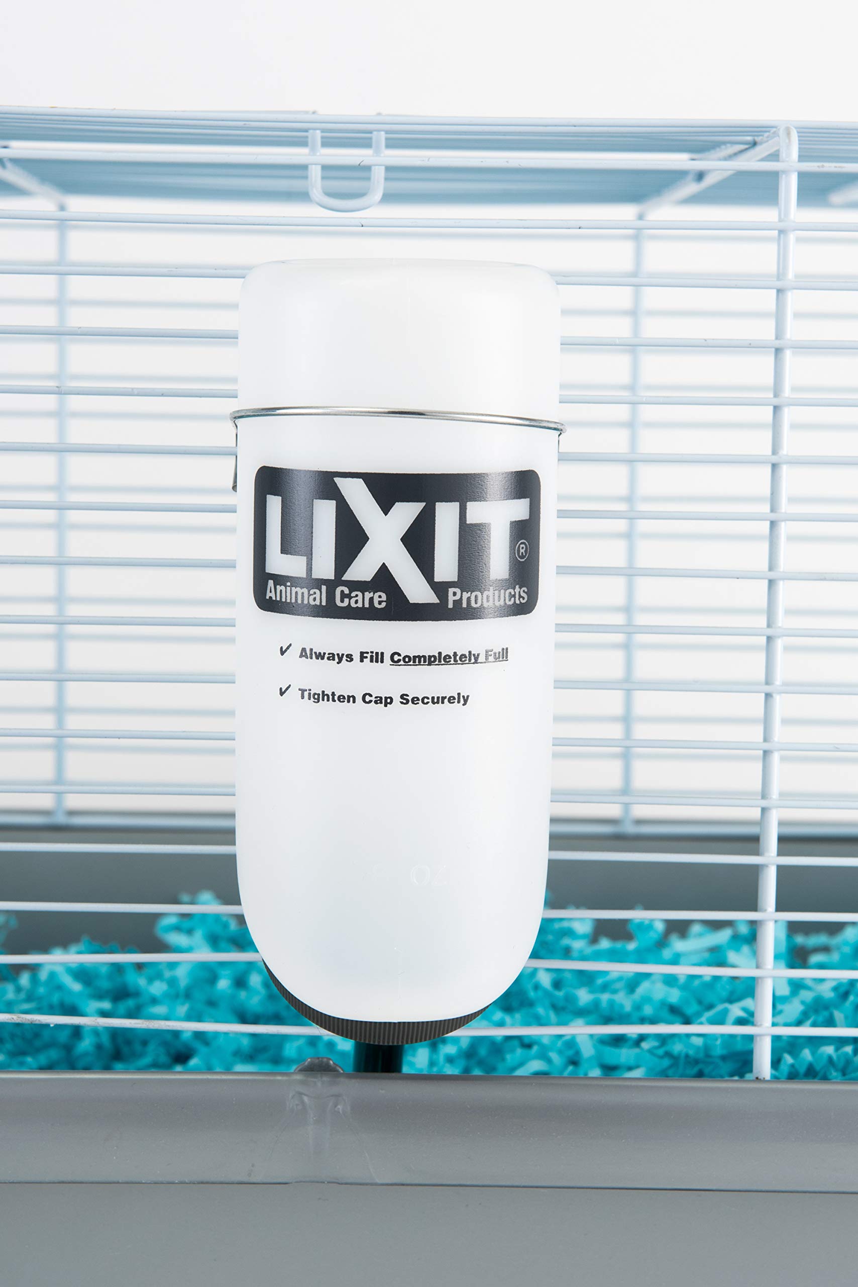 Lixit Wide Mouth BPA-Free Cage Water Bottles for Rabbits, Ferrets, Guinea Pigs, Rats, Chinchillas, Hamsters, Mice, Hedgehogs, Gerbils and Other Small Animals. (Translucent, 8 Ounce)