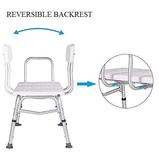 HEALTHLINE Tub Transfer Bench 400lbs - Heavy Duty Shower Transfer Bench for Bathtub - Adjustable Bariatric Shower Chair for Disabled & Seniors