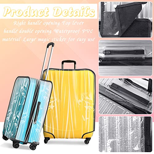 JZRTravel Luggage Cover 3 Pieces Clear PVC Suitcase Covers Protector for Tsa Approved, Suitcase Cover Set for 20 24 28 inch Luggage.