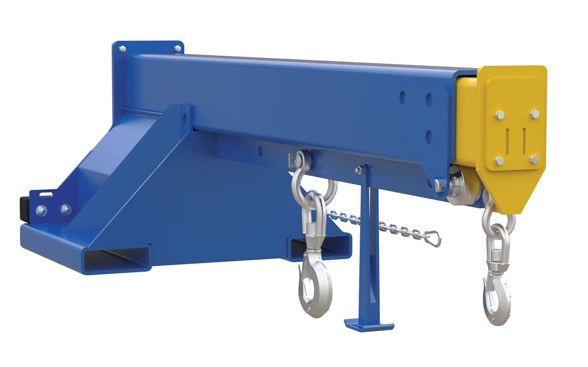 Vestil LM-1T-8-24-HBE-DC Steel Hydraulic Telescoping Boom 12 Volt DC 24 in. Fork Pocket Center 8,000 Lb. Capacity