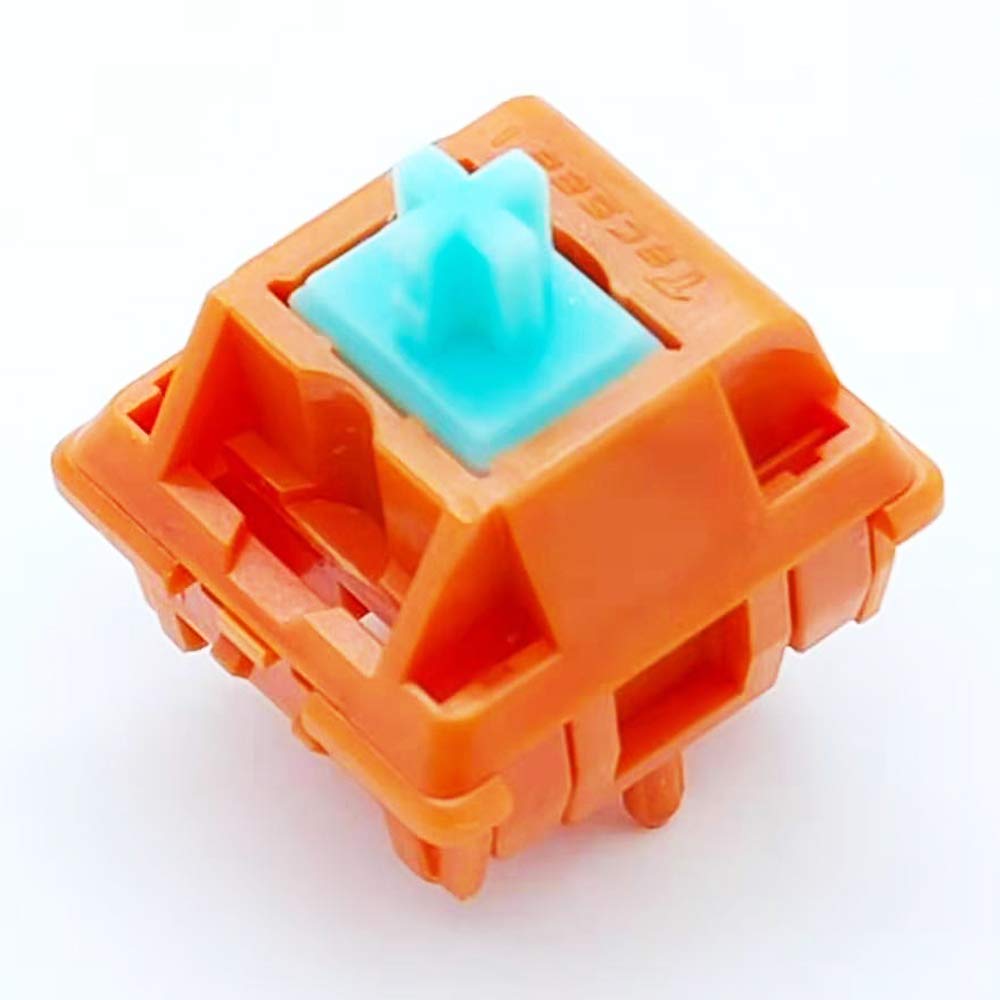 Tecsee Purple Panda PME Material Linear Keyboard Switches | Cherry-Style | Mechanical Gaming Keyboards | Long Stem | Plate Mounted | SMD 5 Pin RGB Switches for Backlit Keyboard (Carrot 70)