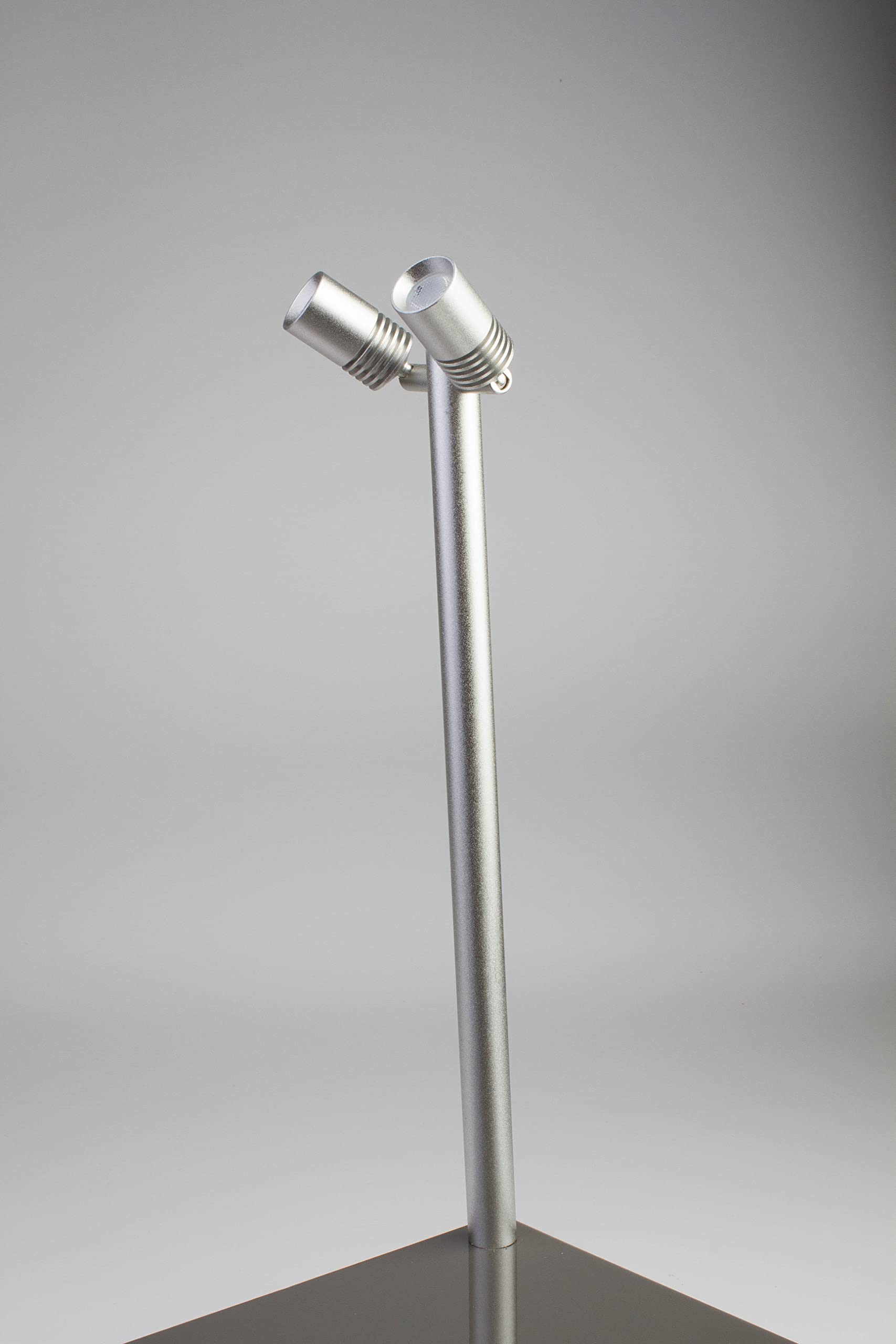 LEDupdates 2pcs JEWELRY SHOWCASE LED POLE LIGHT Stem MODEL WF133 Silver 11 INCH for display, trade show, museum and retail stores (6000K pure white)