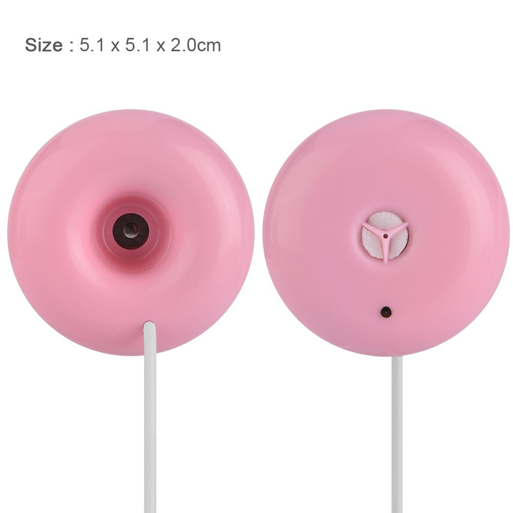 USB Donuts Humidifier Mini Cute Mist Humidifier Floating Water Air Fresher Aroma Diffuser for Home SPA Car Travel Use