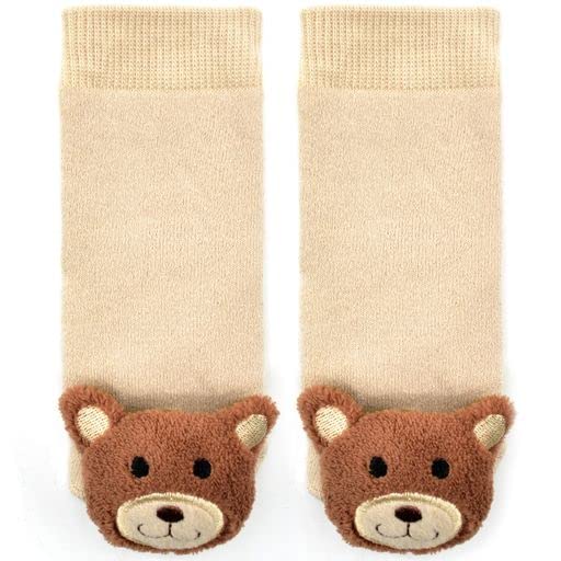 Teddy Bear Boogie Toes Rattle Sock, 1-Pair (0-1Y), Rattles Foot Finder, Rattle Sock Baby Toddlor Toy, Present Gift for Newborn Infant Babies Boy Girl Bebe