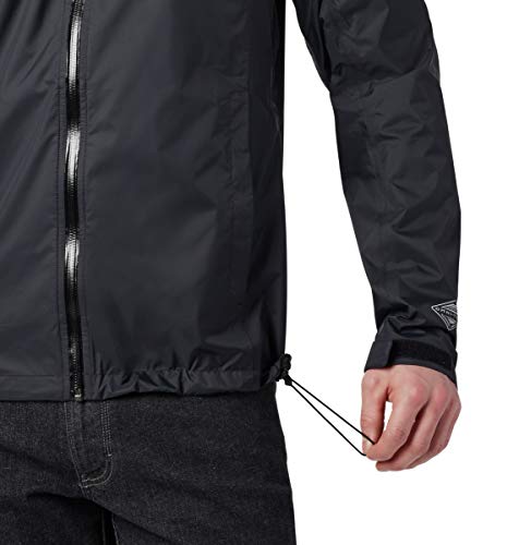 Columbia Men's EvaPOURation Rain Jacket, Waterproof and Breathable-, Black, Small