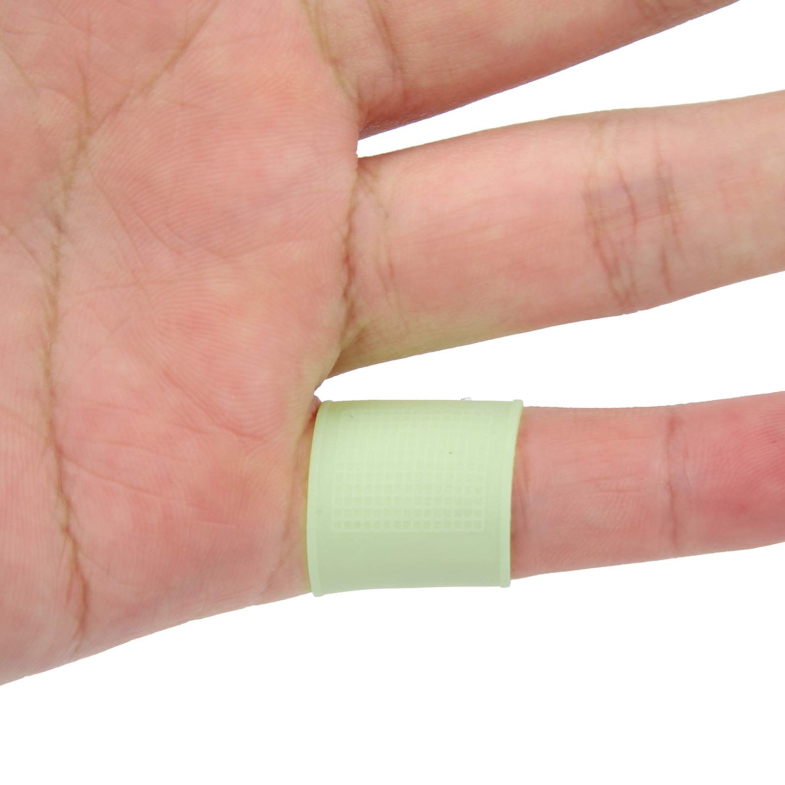 Dilwe 5pcs Finger Sleeve, Rubber Nonslip Golf Finger Sleeve Golf Accessory Specially Designed to Reduce Finger Injuries(Ladies-Light Green)