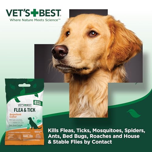 Vet's Best Flea and Tick Repellent Collar for Dogs - Flea and Tick Prevention for Dogs - Plant-Based Ingredients - Small to Large Dog Flea Collar - Up to 20β Neck Size