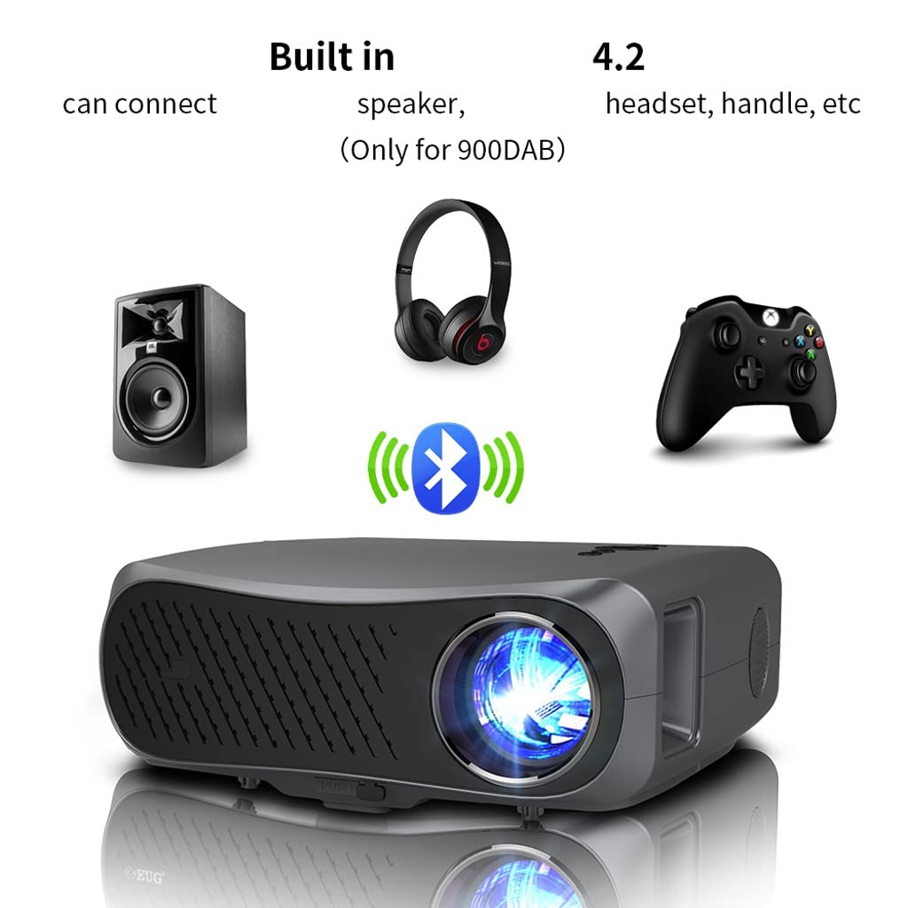 FZZDP Home Projector Led Home Theater Beamer System Full 1080p Native Resolution 10000:1 Contrast Ratio 900dab Projector ( Color : D )