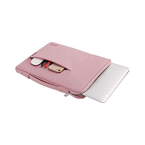 MOSISO Laptop Sleeve with Corner Protection Compatible with MacBook Air/Pro, 13-13.3 inch Notebook, Compatible with MacBook Pro 14 2023-2021 A2779 M2 A2442 M1, Polyester Briefcase Bag, Pink
