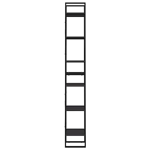 MNISDFL Industrial Shelves Large Etagere Bookshelf 6-Tier Book Cabinet Gray 15.7"x11.8"x82.7" Engineered Wood for Living Room, Study, Kitchen, Home Office