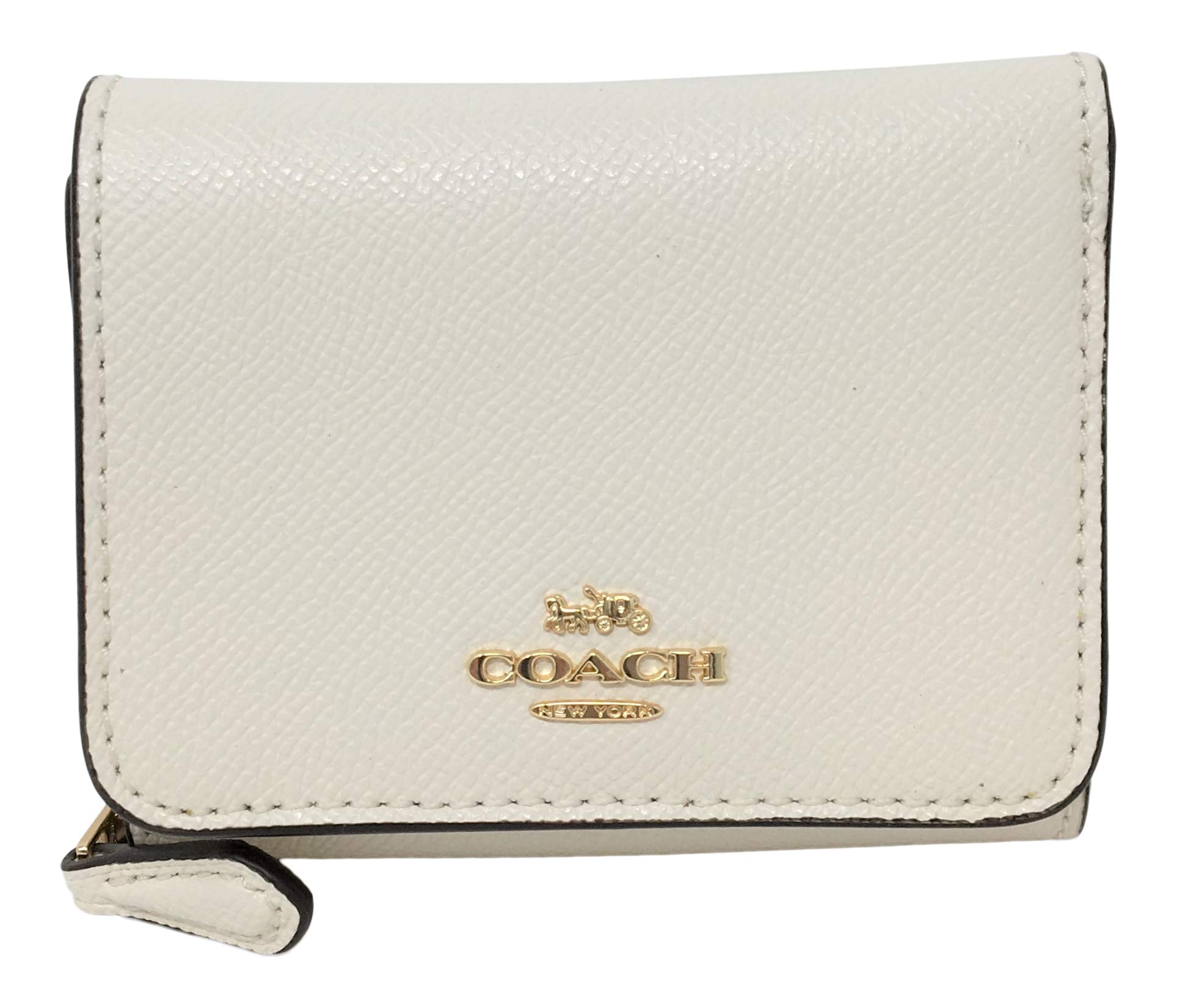 Coach Crossgrain Leather Tri-Fold Wallet Chalk F37968