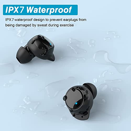 Integral Memory Earphone Wireless Earbuds,Bluetooth 5.0 Headset, IPX5 Waterproof in Ear Touch Earplug, Headset Lasting for 8 Hours, with Built-in Microphone Phone/Android/iOS (A), Black