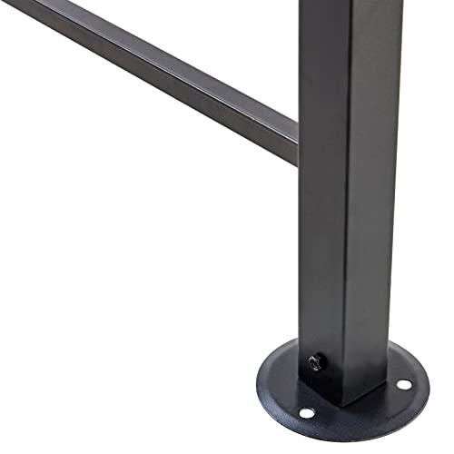 Voohek Grill Gazebo 8x5ft, Outdoor Patio Canopy, BBQ shelter with Steel Hardtop and Side Shelves,Black