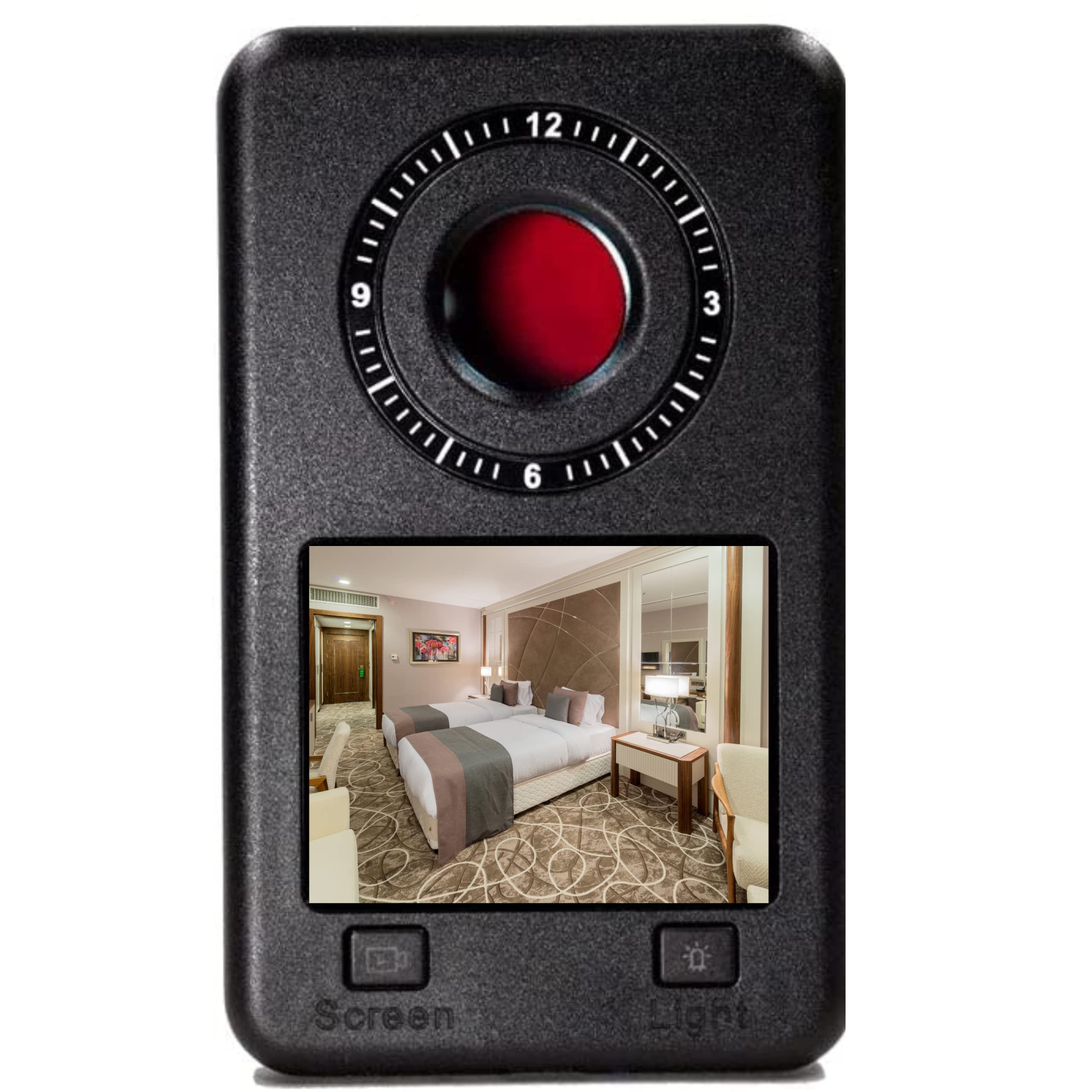 Mic-Lock Camera Finder Pro Black - Anti-Spy Hidden Camera Detector with Light Mode, Night Vision Mode, & Camera Finder Trainer