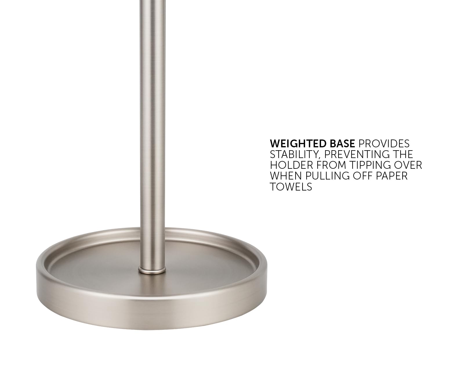 Ivilon Countertop Paper Towel Holder - Modern Sleek Ball Minimalist Design - Color Brushed Nickel