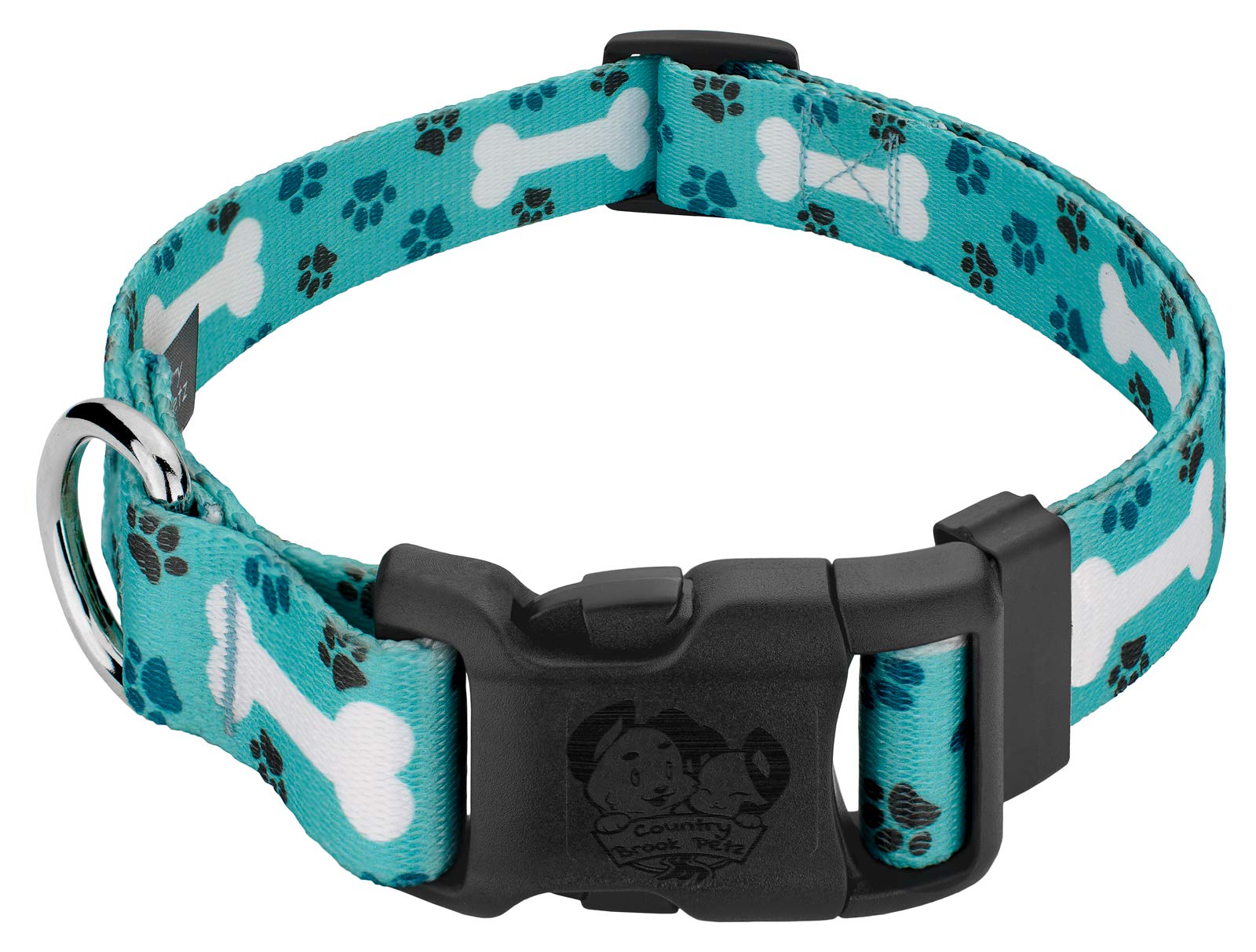 Country Brook Design - Oh My Dog Deluxe Dog Collar - Made in The U.S.A. - Dog's Life Collection featuring Playful Designs (1 Inch, Medium)