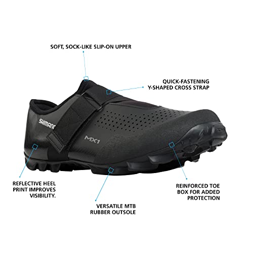 SHIMANO SH-MX100 Multi-Use Off-Road Cycling Shoe, Black, 11-11.5 Women / 9.5-10 Men (EU 44)